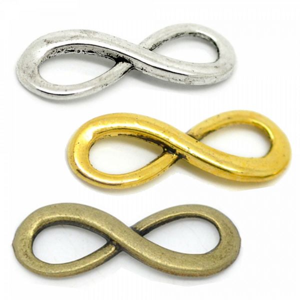 10 Verbinder unendlich Symbol 23x8mm Unendlich Unendlichkeit Zeichen ...